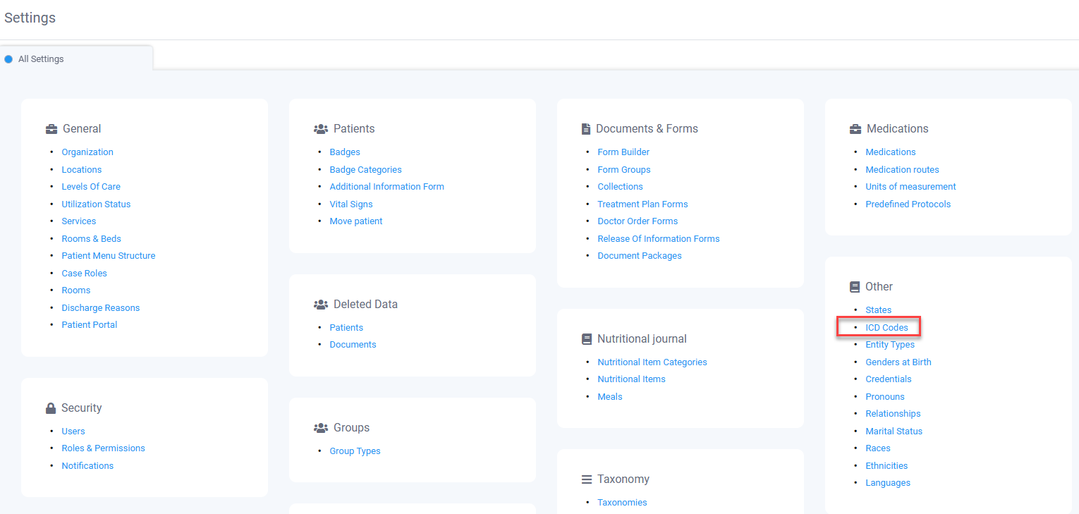 How to set and update the default diagnosis and CPT code list?